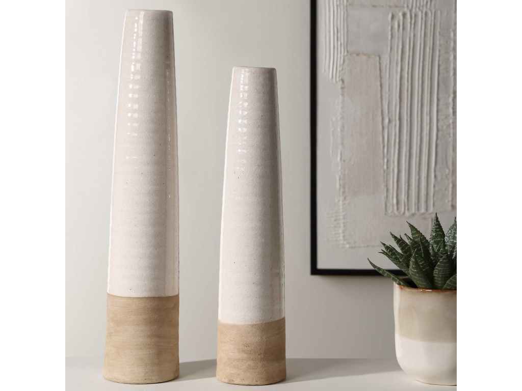 Uttermost Ivory Sands, Vases, S/2 Furniture Accessories Accessories