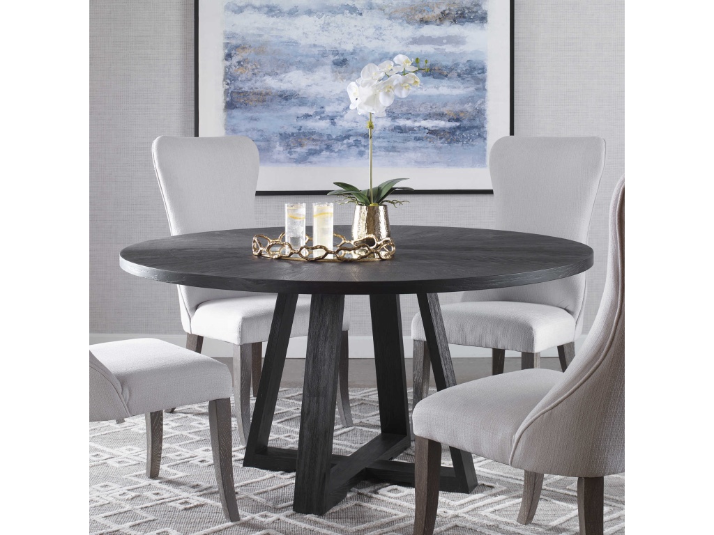 Uttermost Gidran Dining Table, Black, 2 Cartons Furniture Living Room Tables