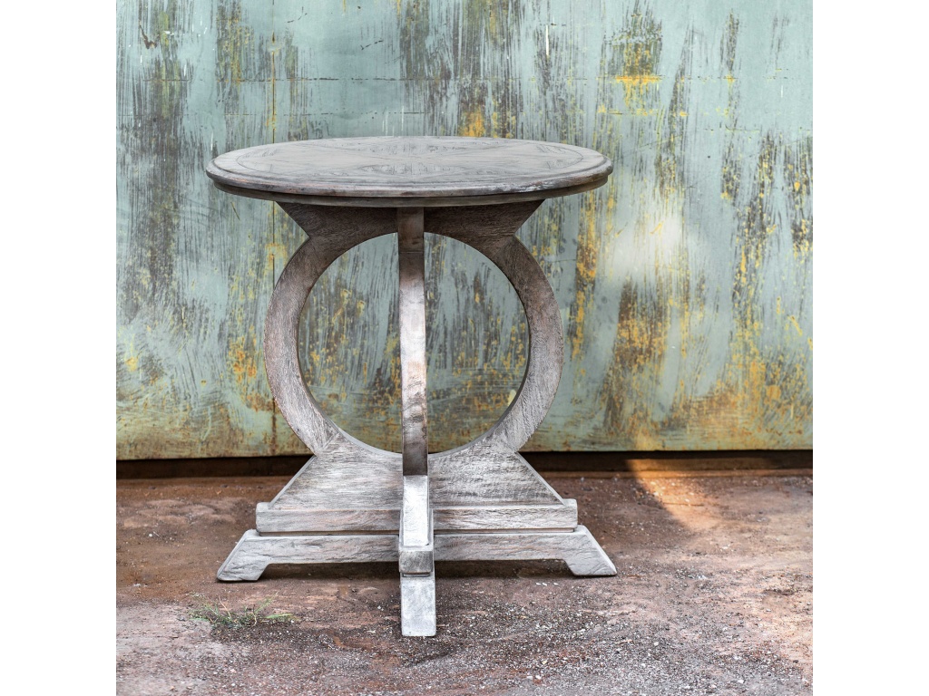 Uttermost Maiva Side Table, White Furniture Living Room Tables