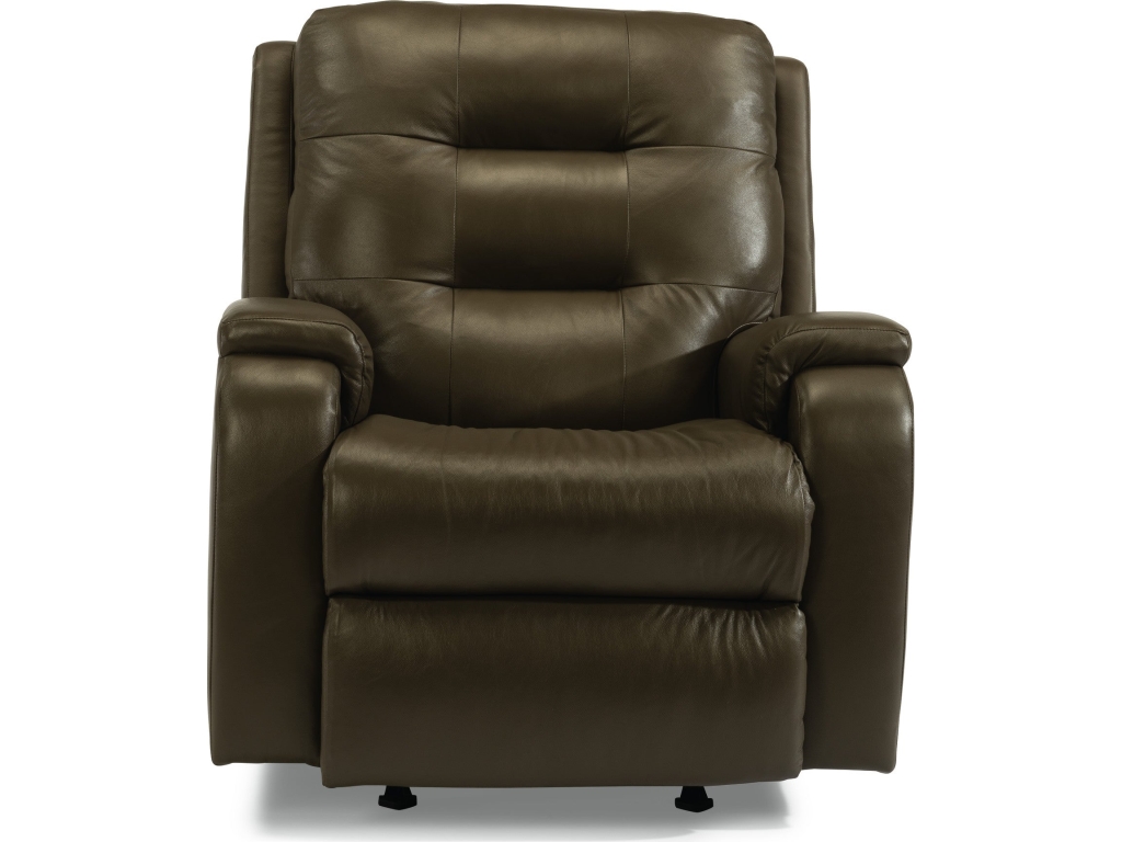 Flexsteel Arlo Leather Power Rocking Recliner Furniture Living Room ...