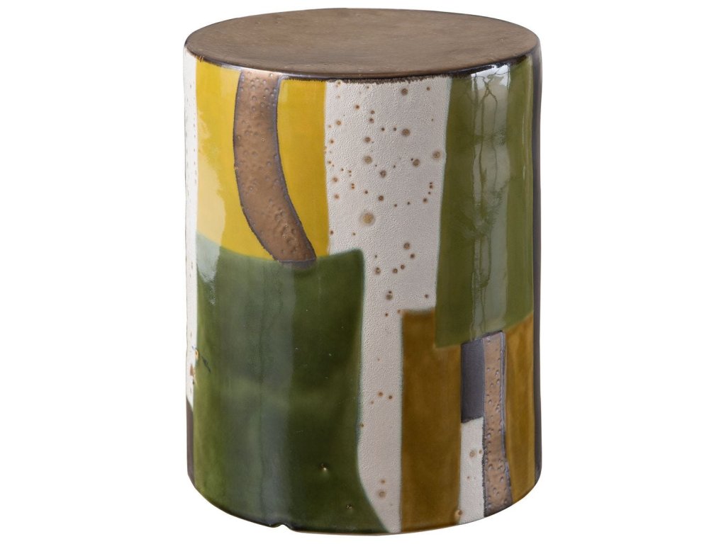 Uttermost Graph Garden Stool - Green Furniture Living Room Stools